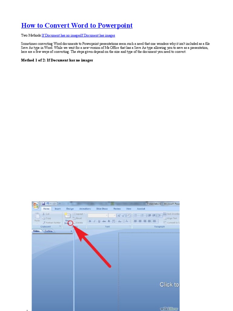 Convert Word Documents to PowerPoint | PDF | Microsoft Power Point ...