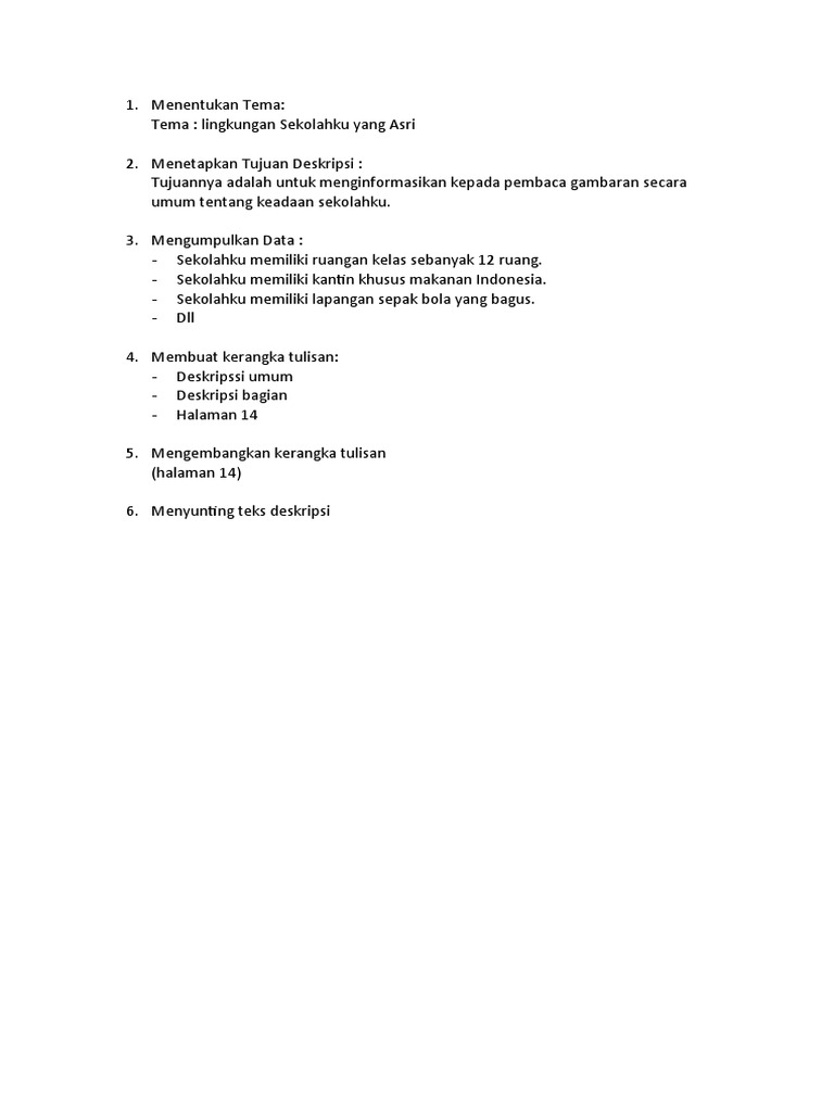 Langkah-Langkah Menyusun Teks Deskripsi | PDF