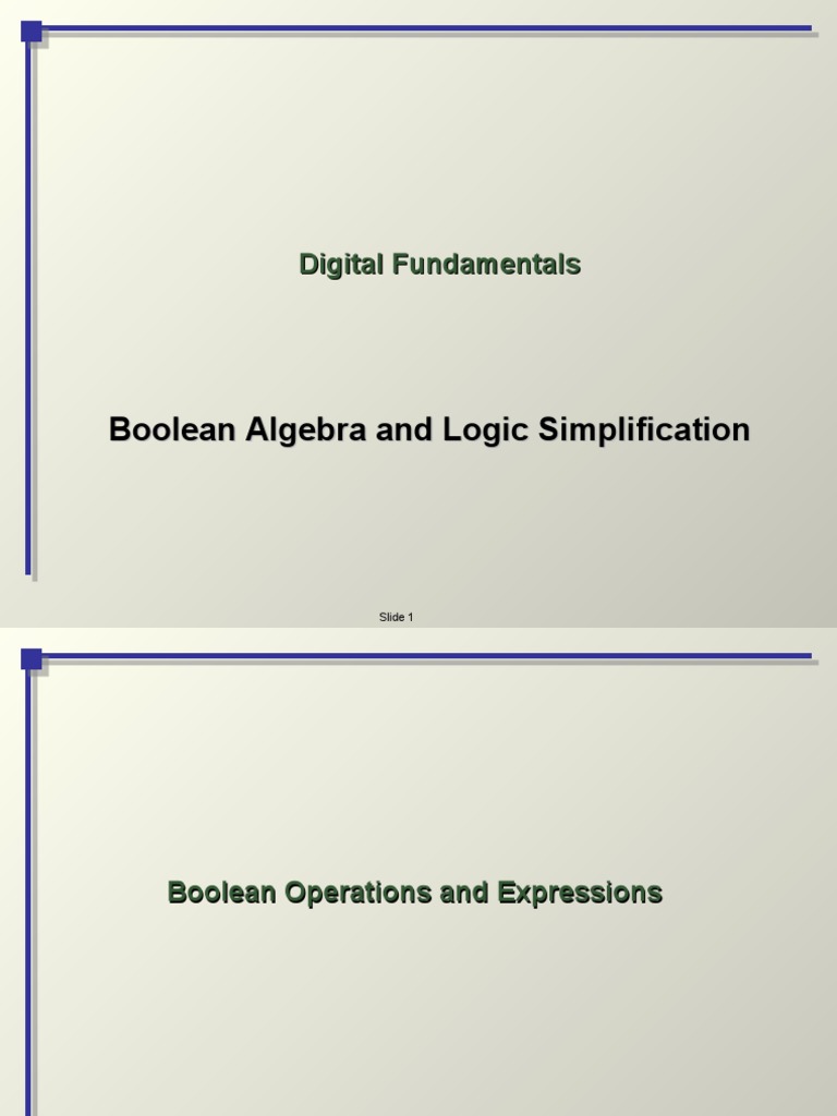 Boolean Algebra and Logic Simplification | PDF | Boolean Algebra | Teaching Mathematics