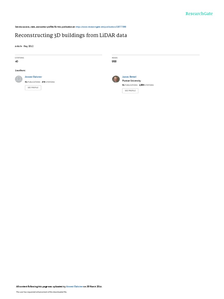 Reconstructing 3D Buildings From LiDAR Data | PDF | Lidar | Teaching Mathematics