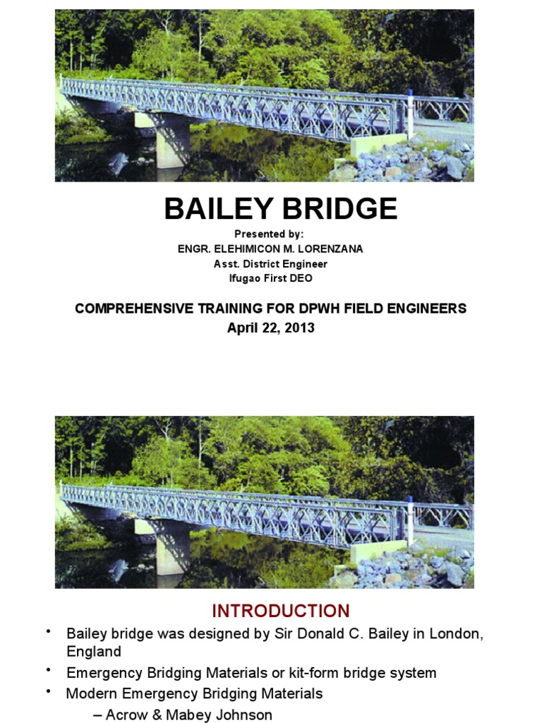 Bailey Bridge Overview and Components | PDF | Truss | Bridge