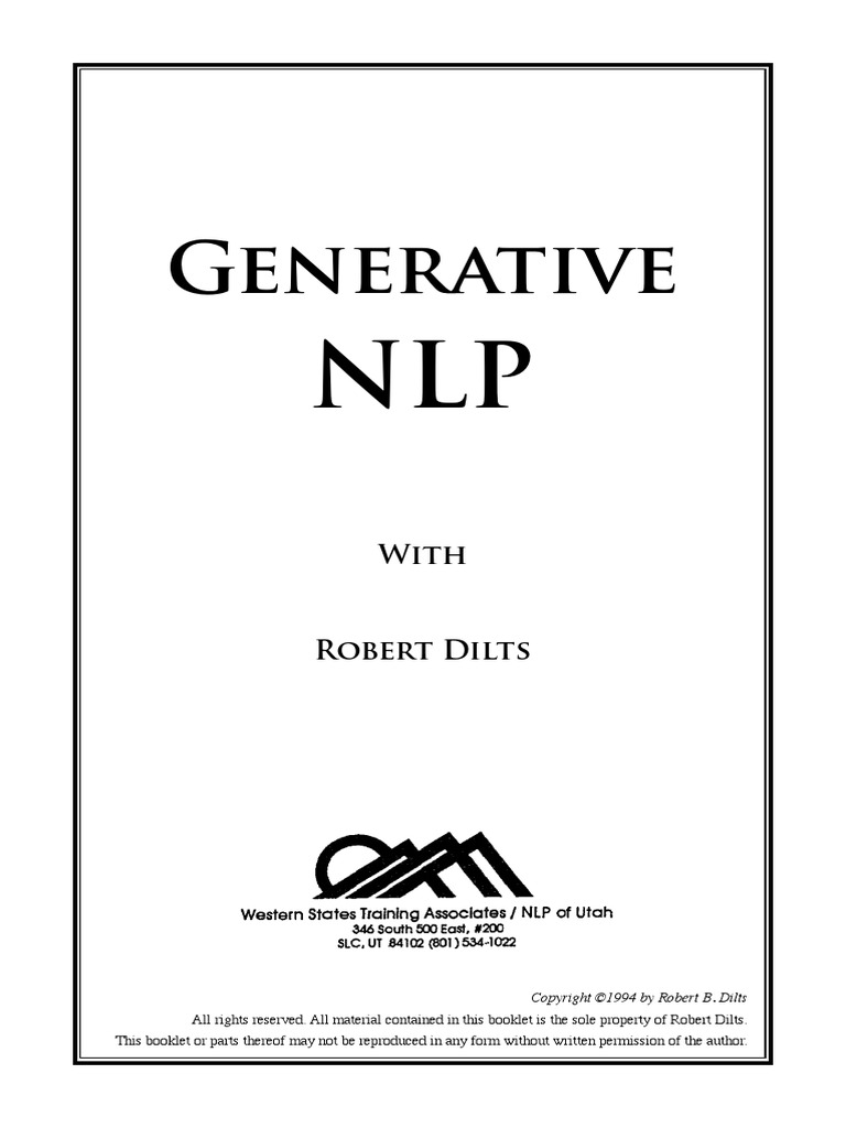 Generative NLP Robert Dilts PDF | PDF | Self Organization | Cybernetics