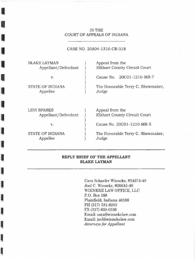 2014.4.21 Layman's Reply Brief | PDF | Mens Rea | Murder