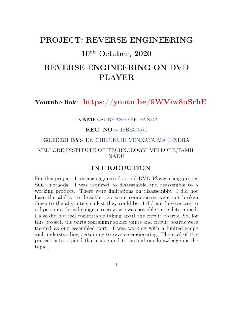 PROJECT DVD Player | PDF | Dvd | Power Supply