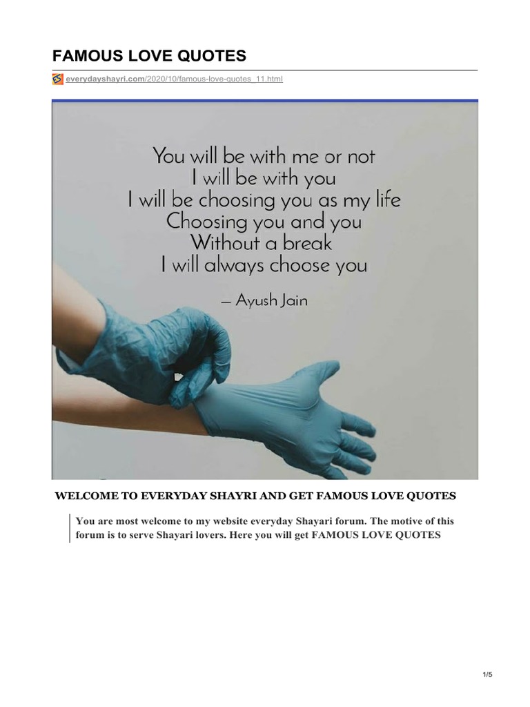 Famous Love Quotes | PDF