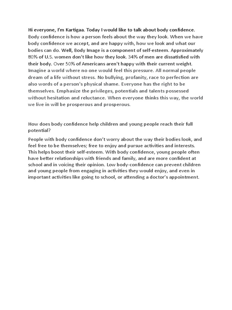 Body Confidence Speech | PDF