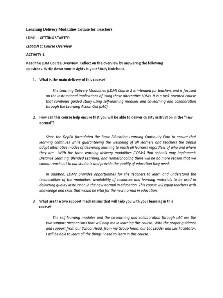 LDM2 Module 1 (Grade 12) | PDF | Facilitator | Learning