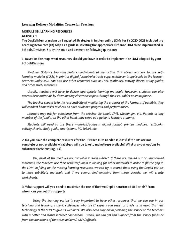 LDM2 Module 3B (Grade 12) | PDF | Learning | Teachers