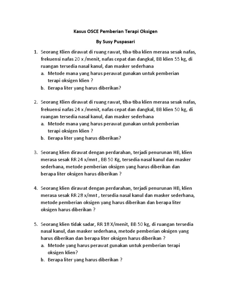 Soal OSCE Daring Juni 2020 | PDF