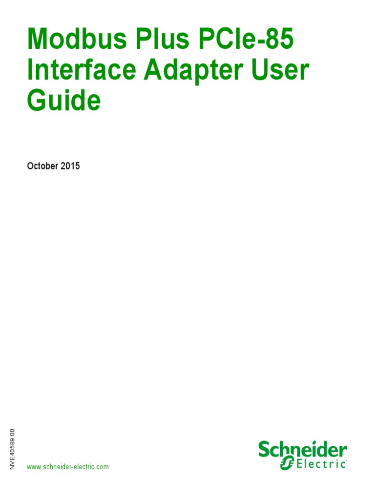 Modbus Plus Pcie-85 Interface Adapter User Guide: October 2015 | Download Free PDF | Computer ...