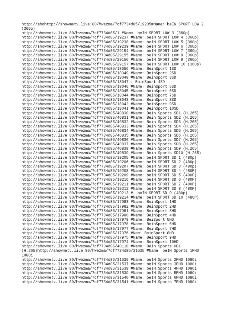 beIN Sport & OSN Channels List | PDF | Television Network | American ...