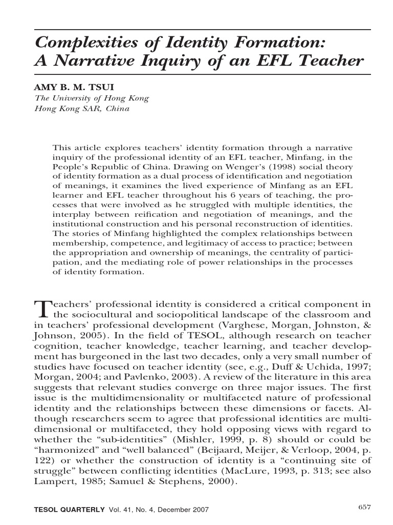 The Complexities of Identity Formation PDF | PDF | English As A Second ...
