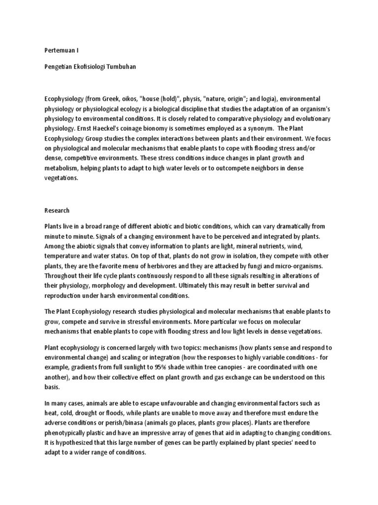 Materi Ekofis | PDF | Plants | Carbon Dioxide