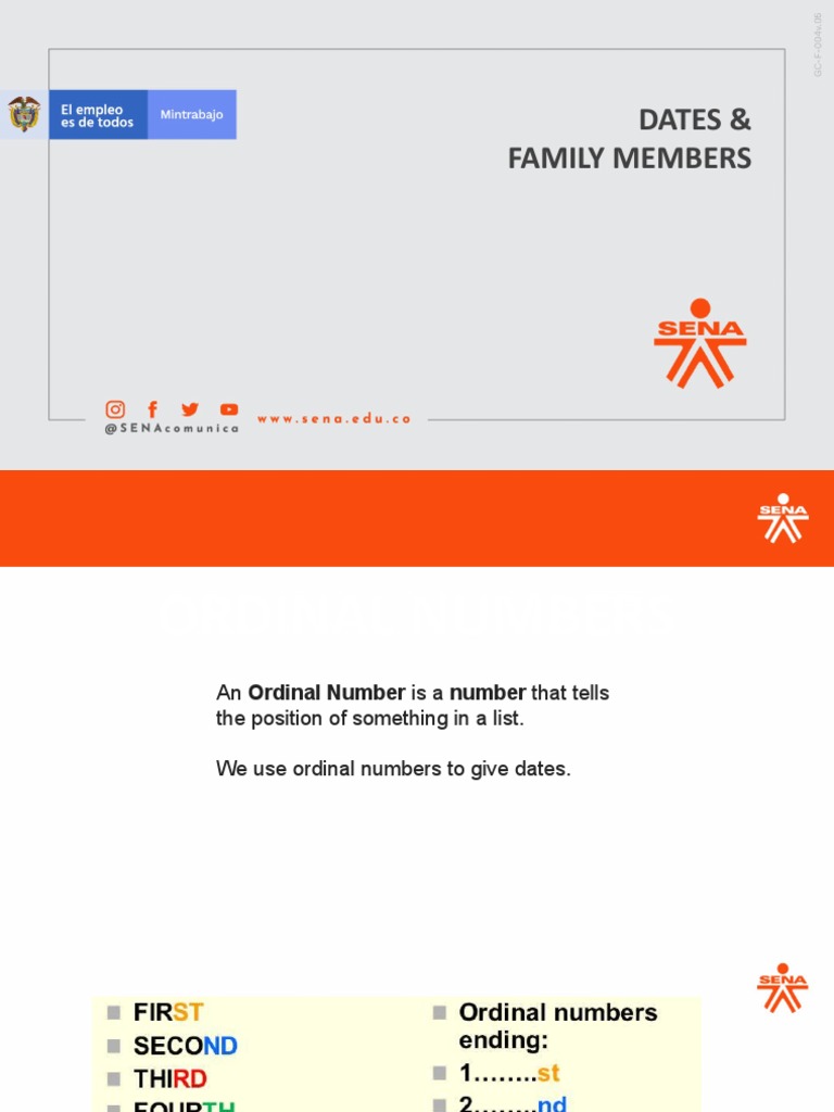 Understanding Ordinal Numbers in Dates | PDF | Home & Garden