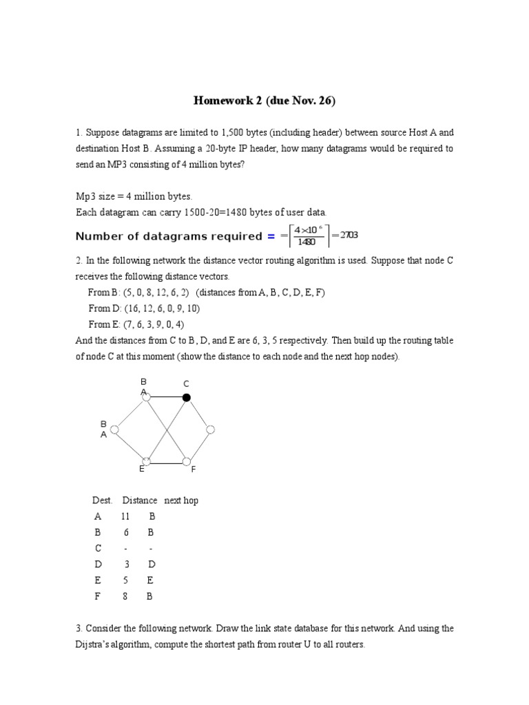 Homework 2 Solution Download Free Pdf Routing Data Transmission