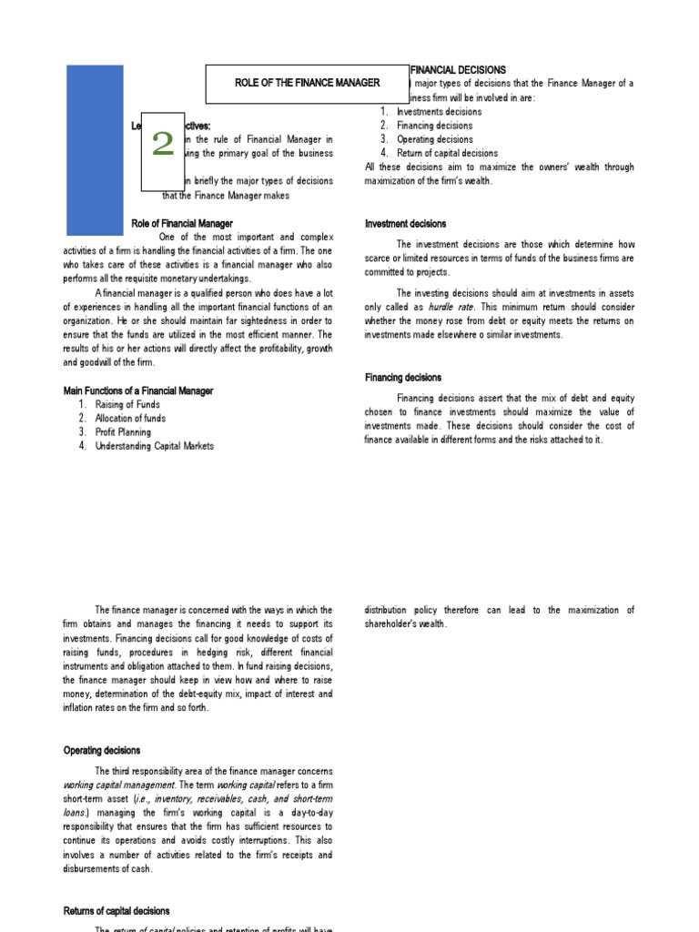 Key Components of Finance Operations | PDF | Financial Markets ...