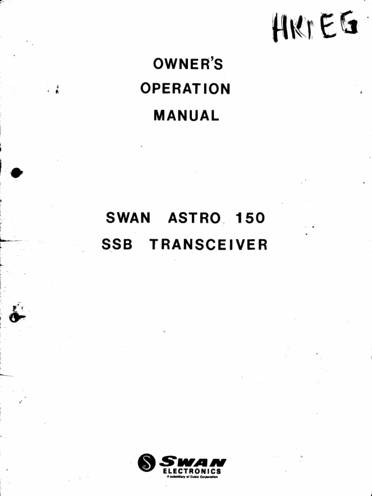 Astro 150 Operator' S Manual | PDF