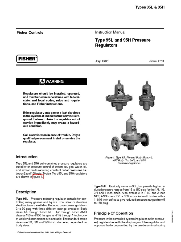 Type 95L and 95H Pressure Regulators: Warning | PDF | Valve ...