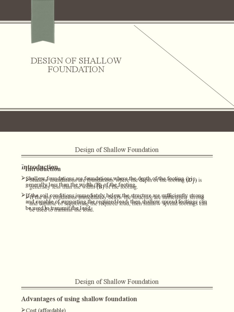 Design of Shallow Foundation | PDF | Foundation (Engineering) | Column