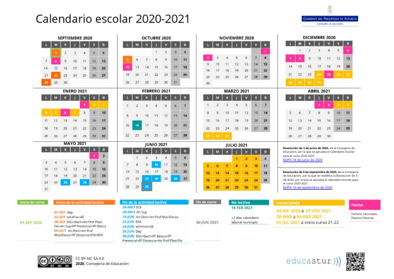 Calendario Escolar 2020-2021 | PDF | Finanzas y dinero | Ciencia y ...