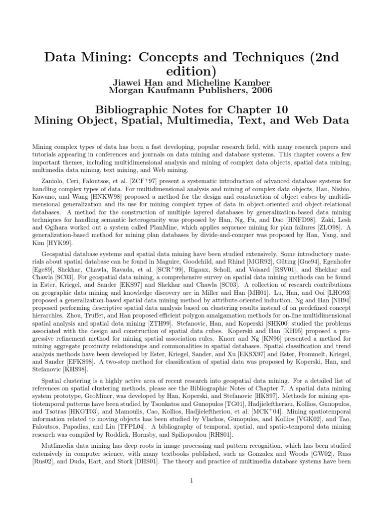 An Overview of Data Mining Methods for Complex, Multidimensional, and Multimedia Data Types as ...