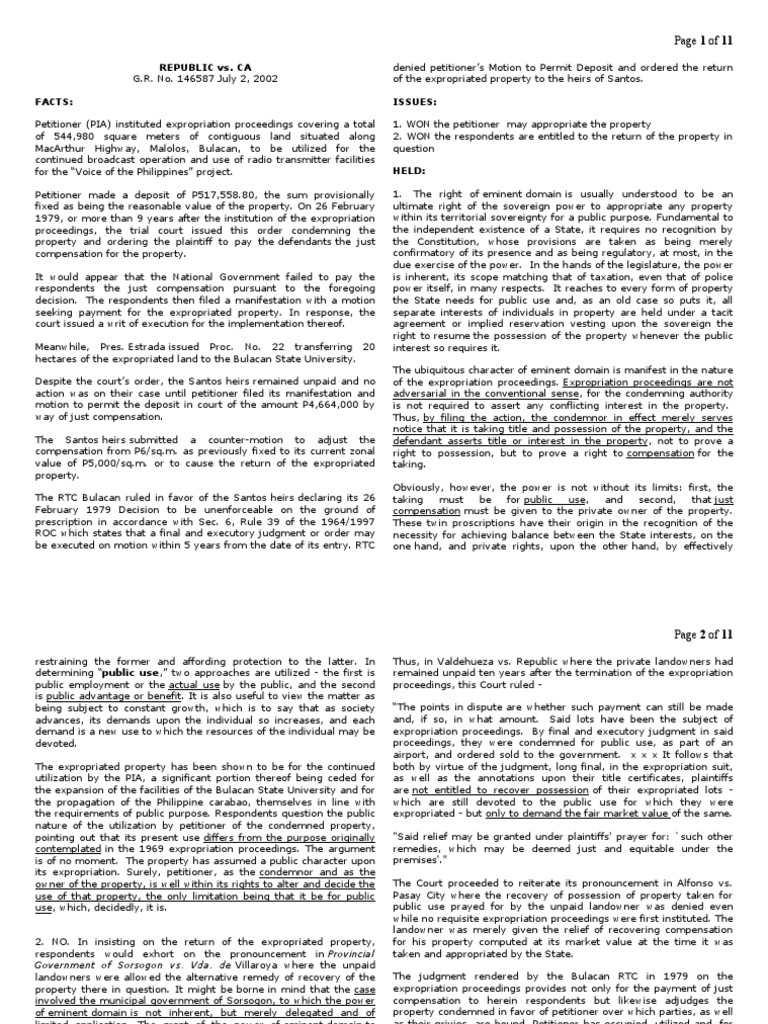 Template | PDF | Eminent Domain | Just Compensation