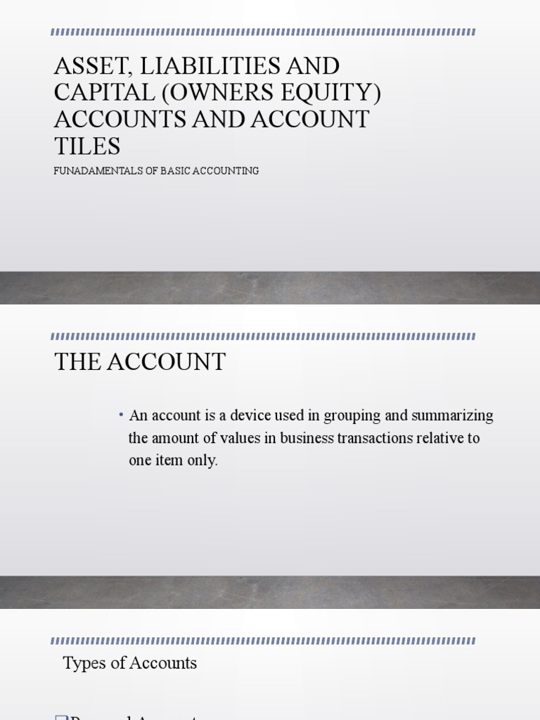 Understanding Assets, Liabilities, and Capital | PDF | Debits And ...