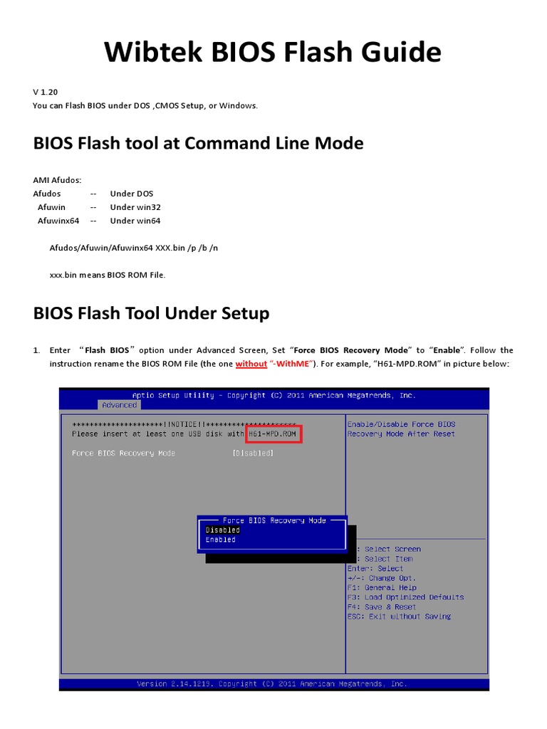 BIOS Flash Guide | PDF | Bios | Personal Computers