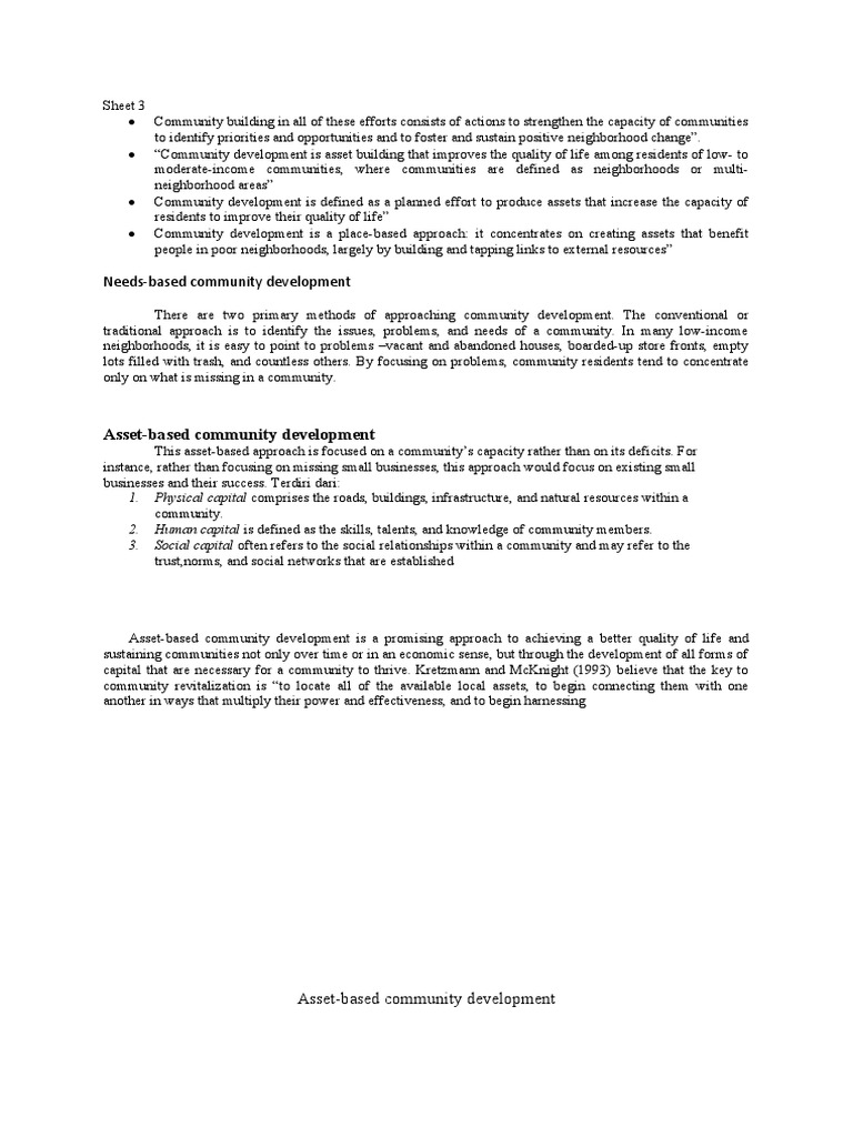Needs-Based Community Development | PDF | Community | Environmental ...