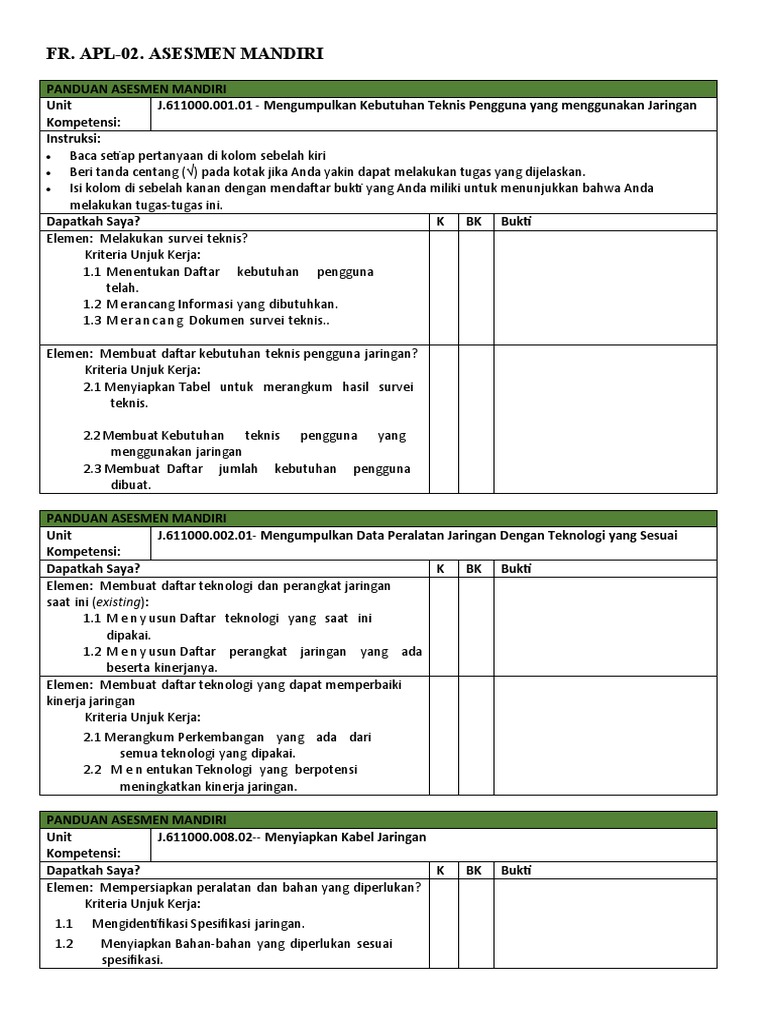 04 B7 FR, Apl-02 Asesmen Mandiri | PDF