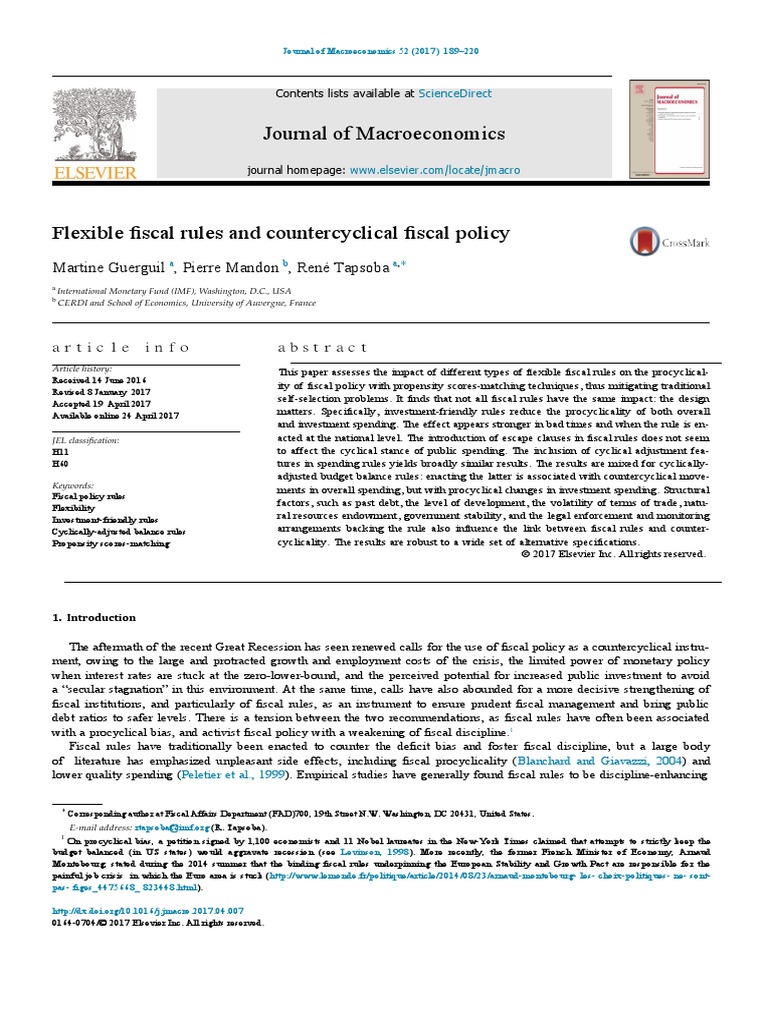 Journal of Macroeconomics: Flexible Fiscal Rules and Countercyclical ...