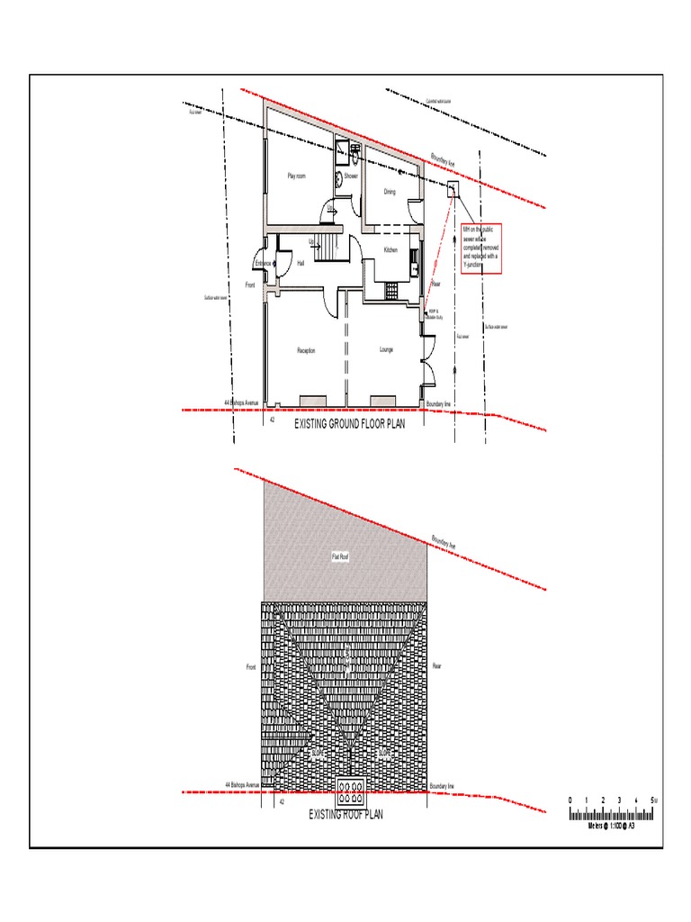 Existing Ground Floor Plan: Culverted Watercourse Foul Sewer | PDF ...