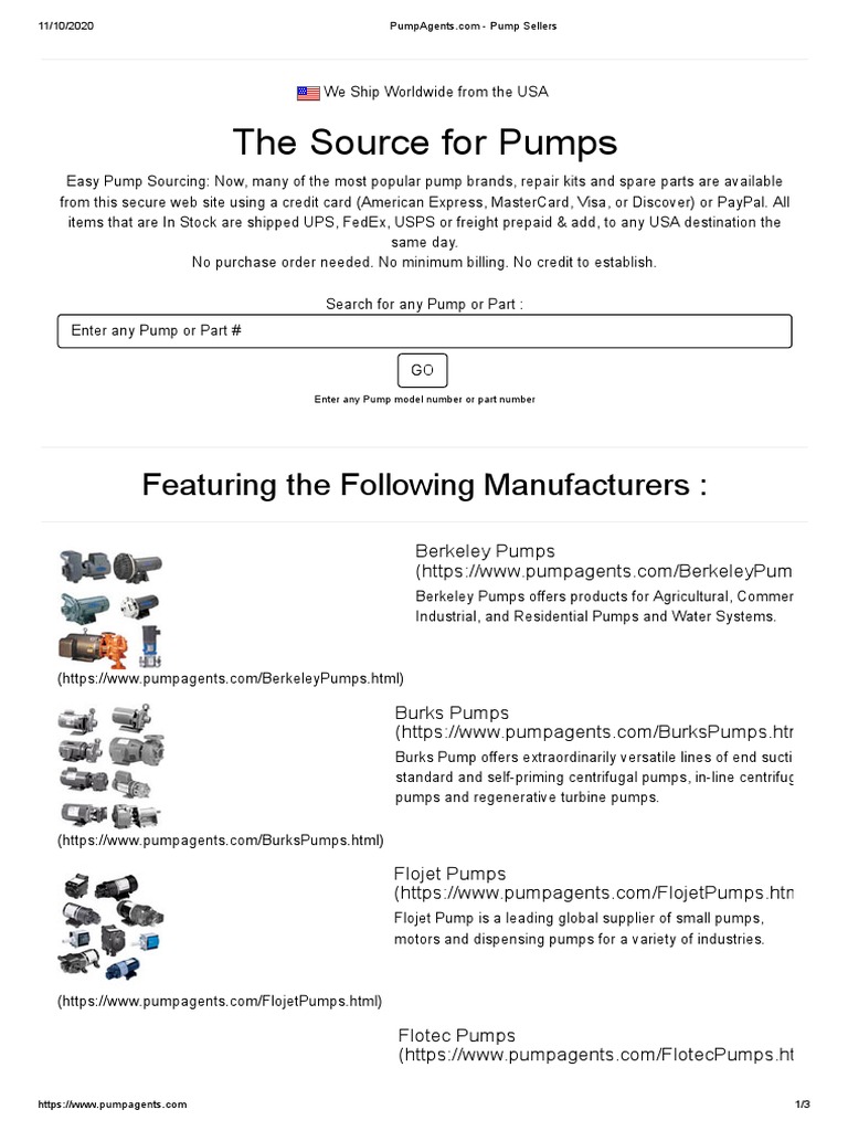 Pump Sellers | PDF