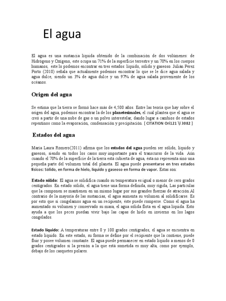 Texto Sobre El Agua | PDF | Gota (líquido) | Lluvia