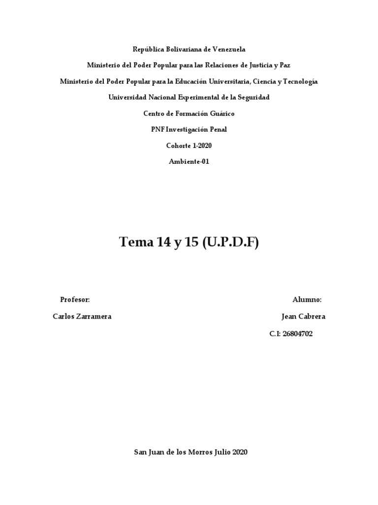 Ufpm Tema 14 y 15 | PDF | Policía | Sicología