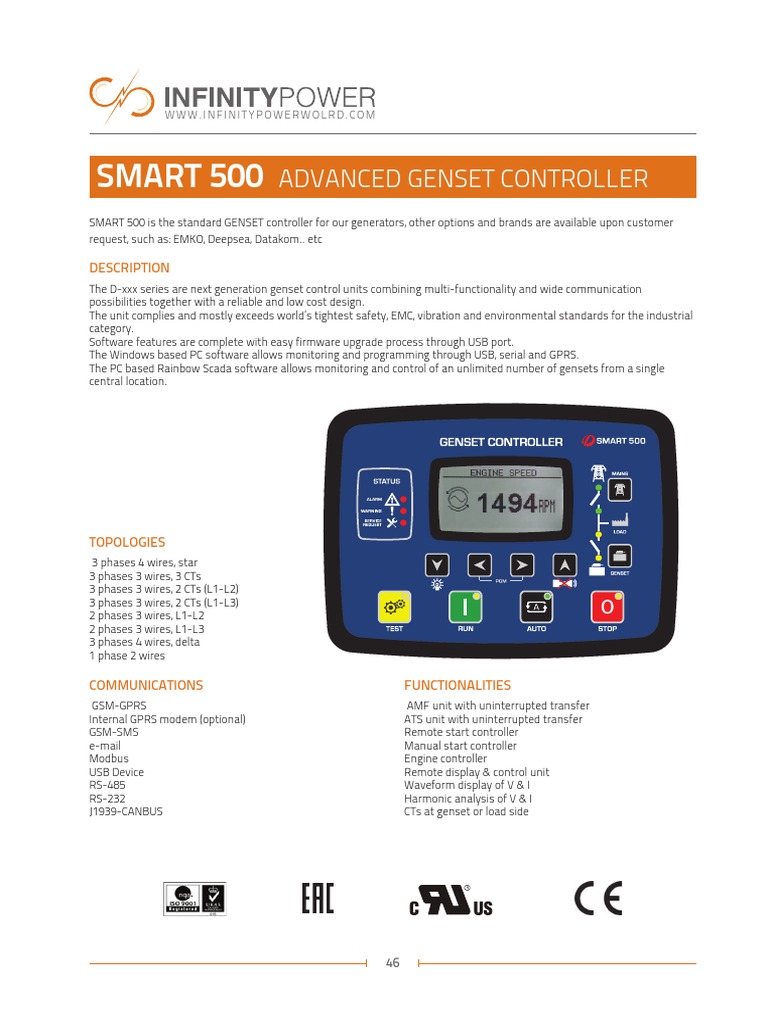 SMART 500: Advanced Genset Controller | PDF