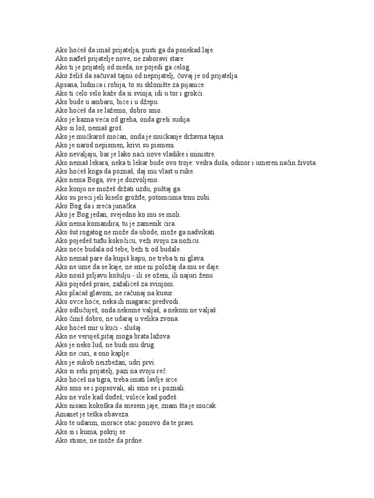 Narodne Poslovice 1 | PDF