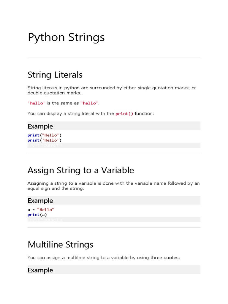 Phython What Are Python Strings Descargar Gratis Pdf String Computer Science Notation
