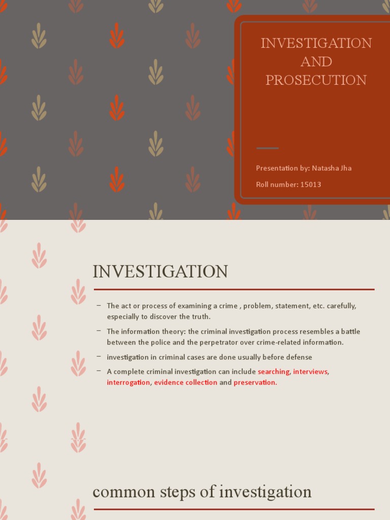 Investigation and Prosecution) | PDF | Prosecutor | Deviance (Sociology)