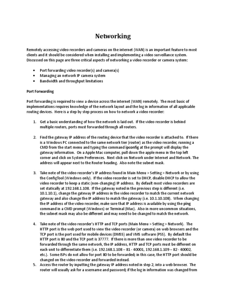 Networking: Port Forwarding | Download Free PDF | Router (Computing) | Computer Network
