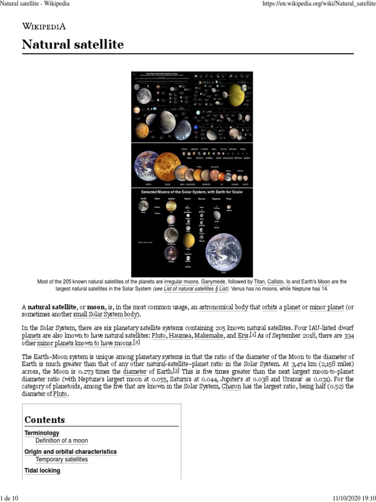 Natural Satellite - Wikipedia | PDF | Natural Satellite | Solar System