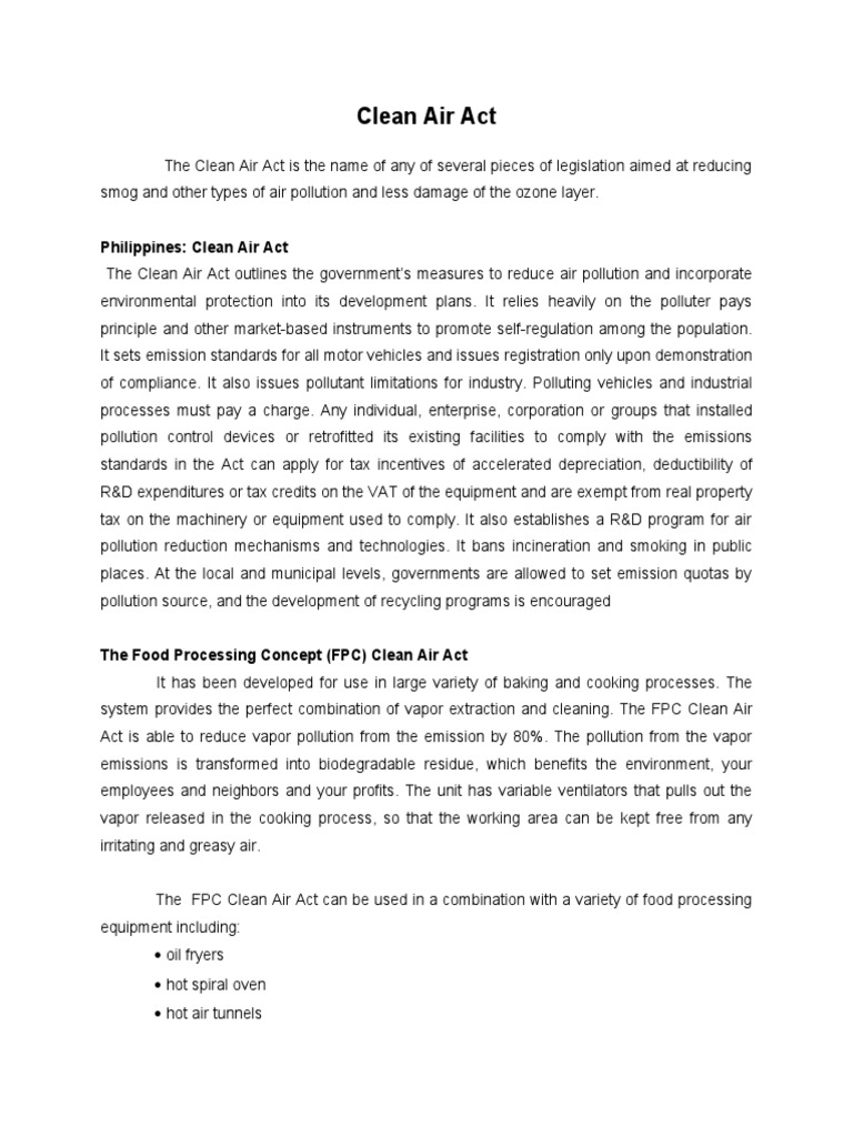 Philippines Clean Air Act Pdf