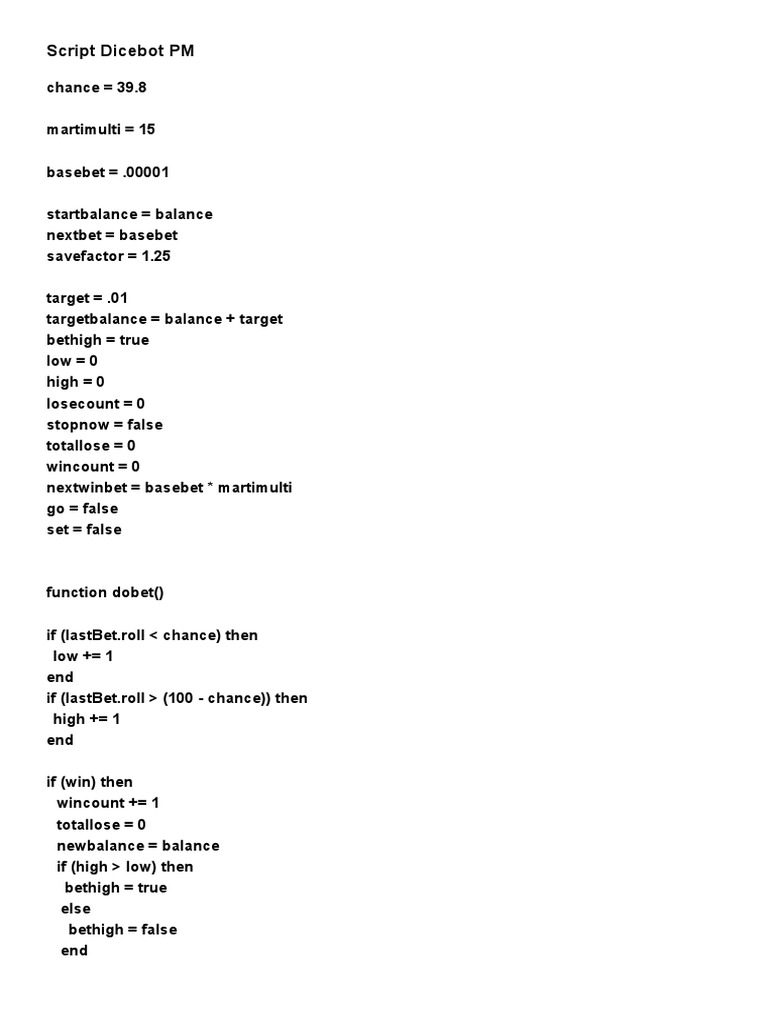Script Dicebot by Pejuang Muda (SFILE | PDF