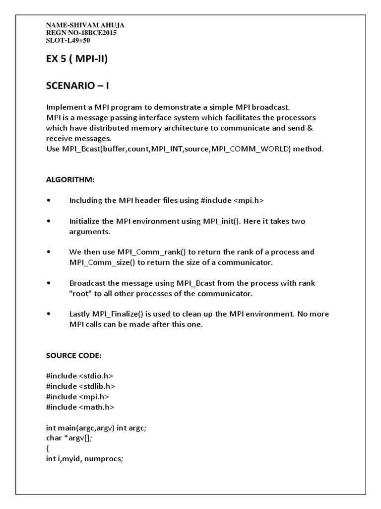 Demonstrating MPI Broadcast, Send, Receive, and Message Size ...