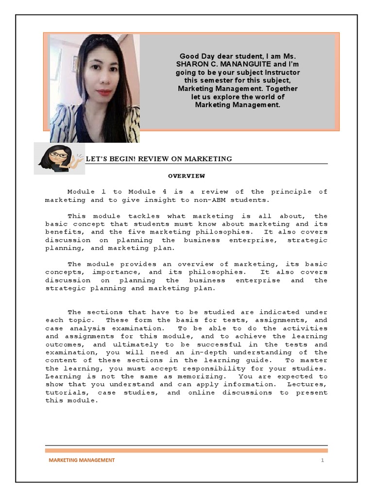 Marketing Management Module 1 | PDF | Marketing | Marketing Strategy
