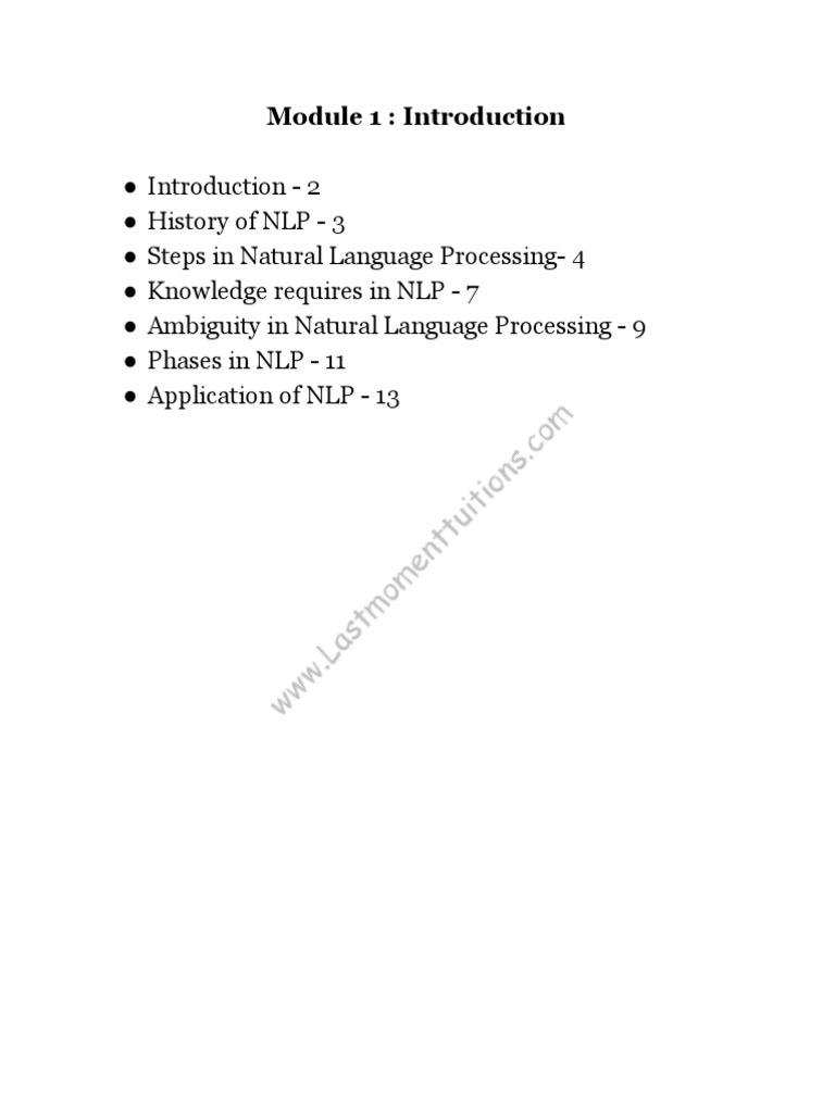 Natural Language Processing Module 1 Notes PDF | PDF | Ambiguity | Word