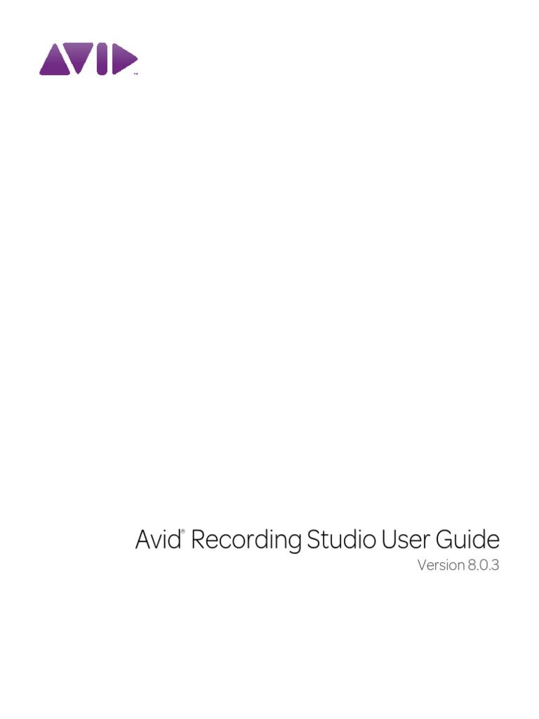 AVID Recording Studio User Guide PDF | PDF | Microphone ...