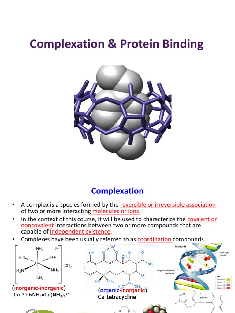 Complexation and Protein Binding | PDF | Coordination Complex | Chelation