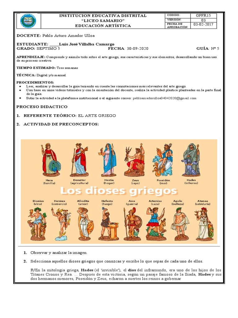 Características del Arte Griego | PDF | Antigua Grecia | Escultura