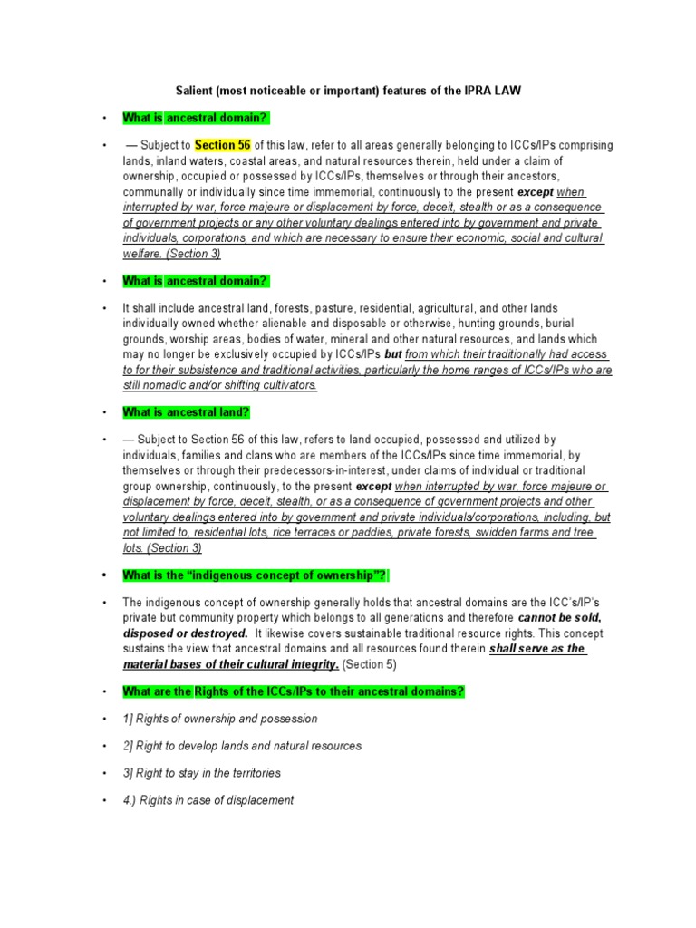 Ipra Law | PDF | Ownership | Property